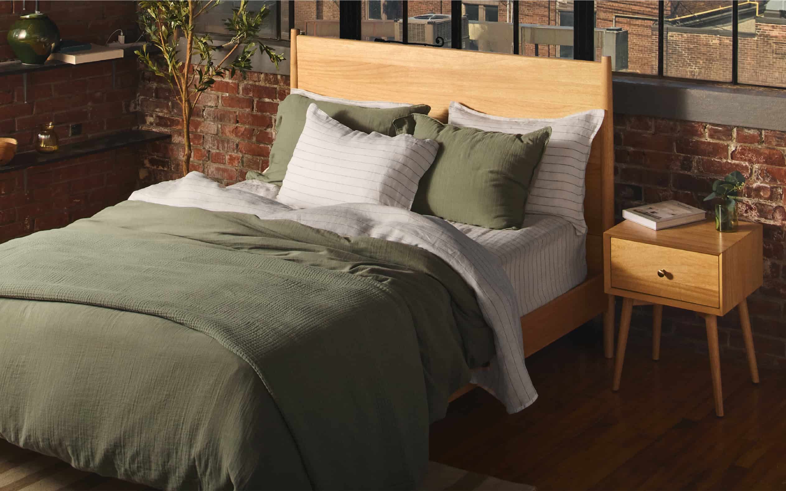 Mid-Century Modern Bed Frame - Silk & Snow